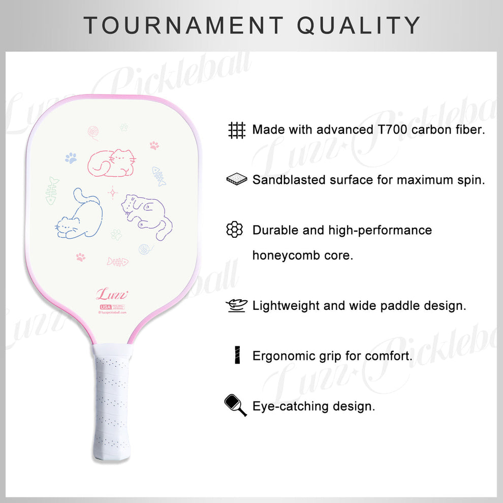 Luzzpickleball Purr Original Paddle (16mm) T700 Carbon Fiber|Sandblast ...